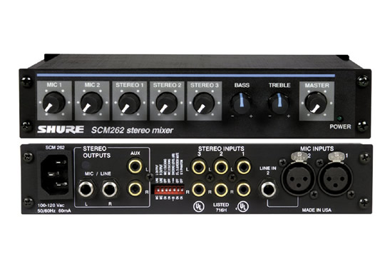 Shure SCM262 Stereo/Microphone Mixer - HR