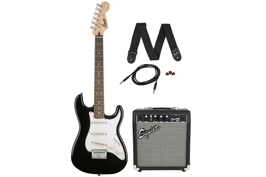 Fender Squier Strat Pack SS Guitar Package - Black - HR